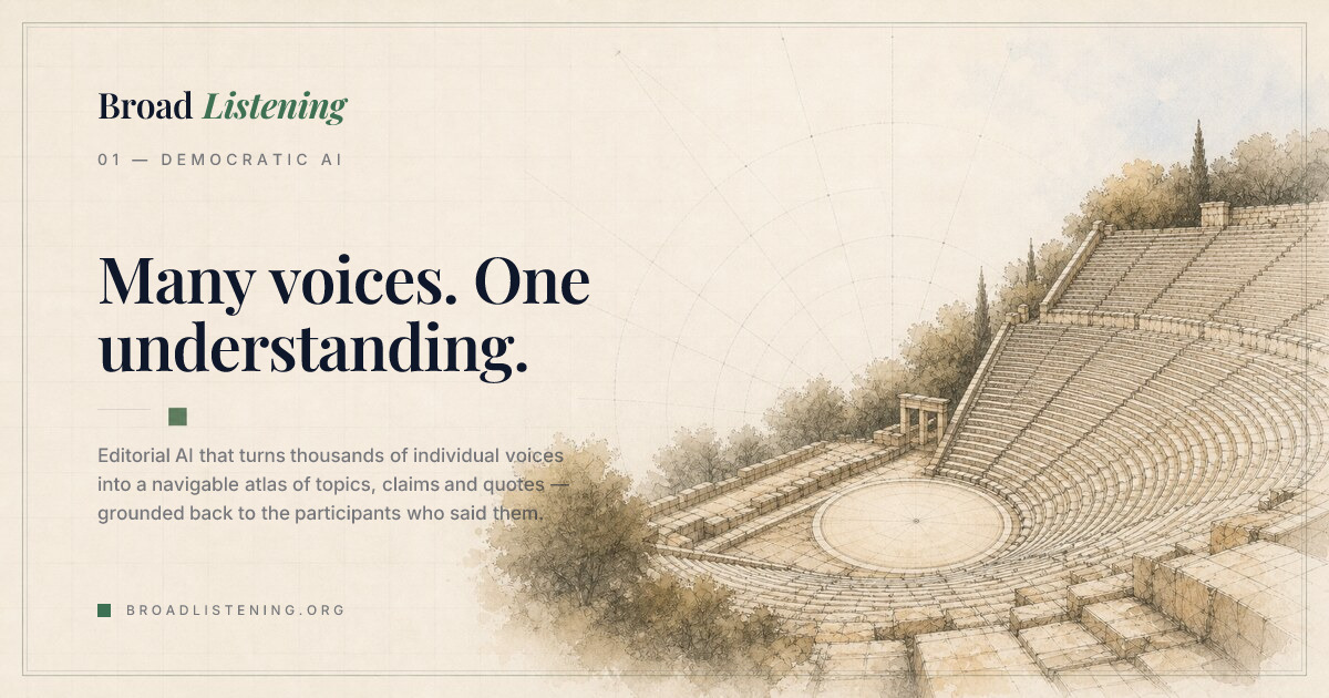 Broad Listening — Democratic AI for sensemaking